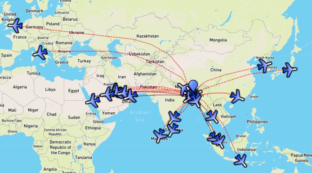 Bangladeshi Airline Route Map 2021 2023 - AirlineBD.com